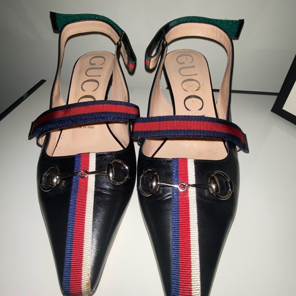 Gucci | Shoes | Authentic Classic Shoes Gucci Heels With Iconic Colors ...